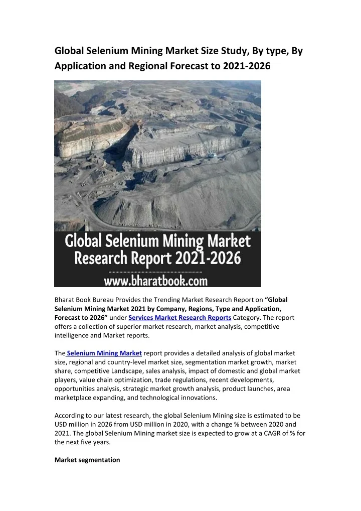 PPT - Global Selenium Mining Market Research Report 2021-2026 ...