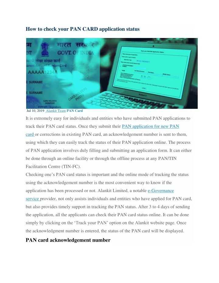 PPT - PAN CARD application status-converted (1) PowerPoint Presentation ...