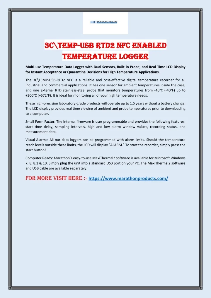 PPT - TEMP-USB RTD2 NFC Enabled Temperature Logger PowerPoint ...