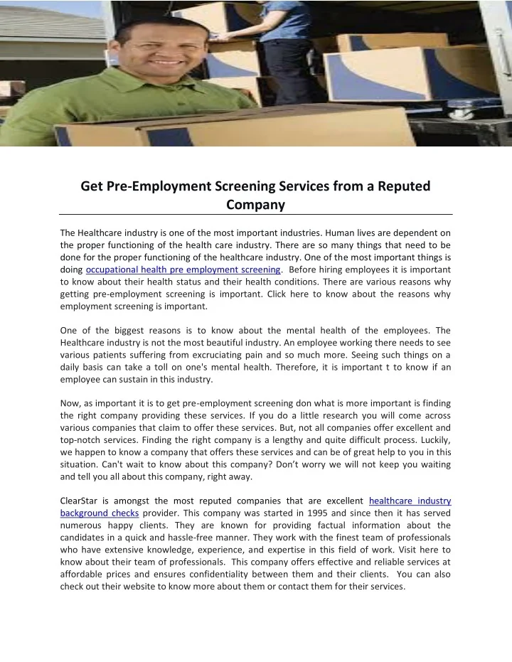 PPT - Get Pre-Employment Screening Services from a Reputed Company ...