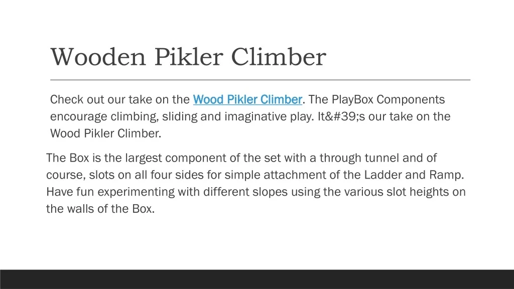 PPT - Wooden Pikler Climber PowerPoint Presentation, free download - ID ...