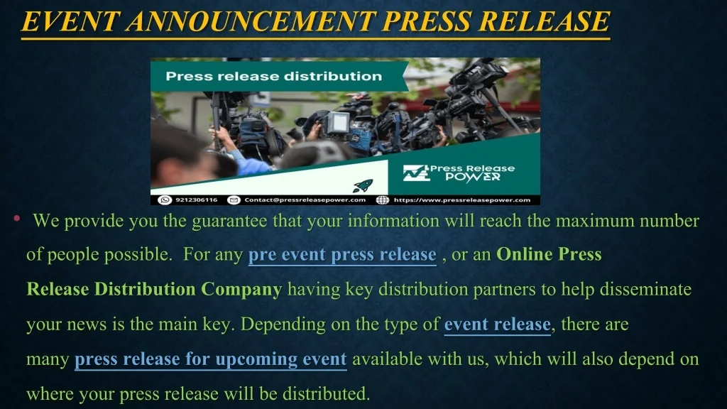 PPT - Best Event Announcement Press Release Services PowerPoint ...