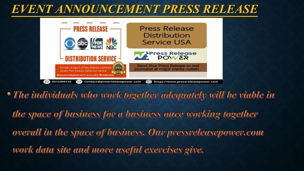 PPT - Best Event Announcement Press Release Services PowerPoint ...