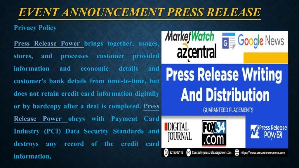 PPT - Best Event Announcement Press Release Services PowerPoint ...