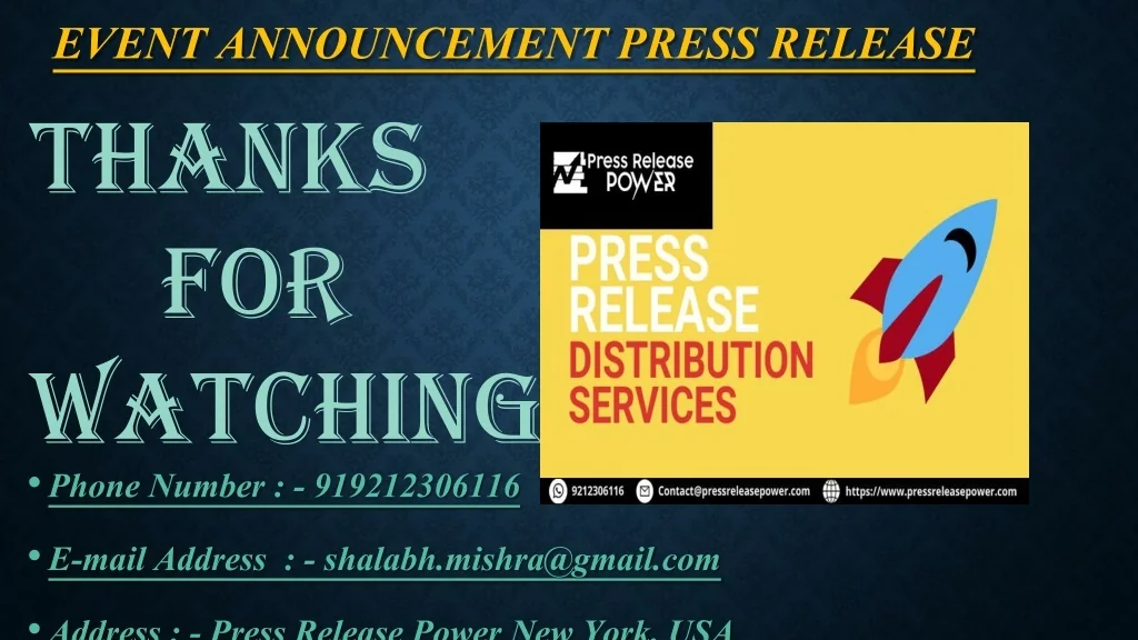 PPT - Best Event Announcement Press Release Services PowerPoint ...