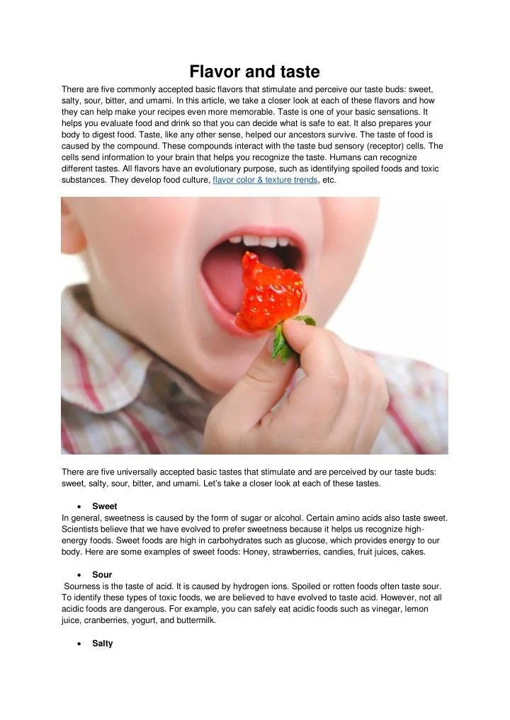 PPT - Flavor and taste PowerPoint Presentation, free download - ID:10984666