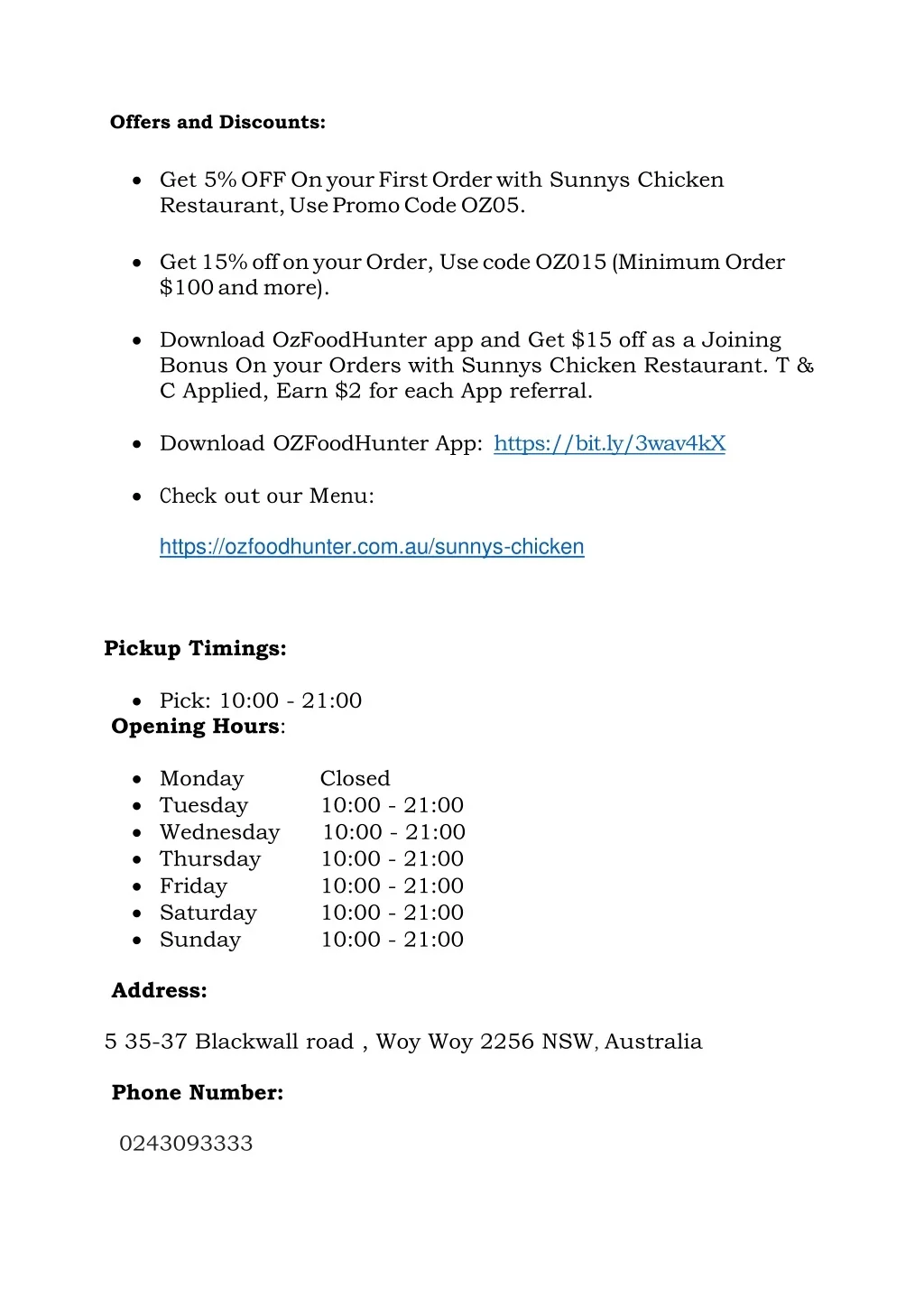 PPT - Sunnys Chicken Restaurant Menu Woy Woy,NSW - 5% off PowerPoint ...