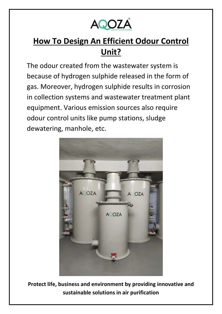 PPT - How To Design An Efficient Odour Control Unit PowerPoint ...