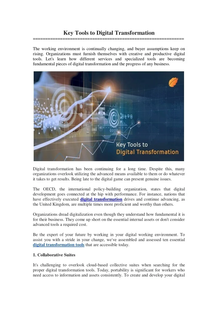PPT - Key Tools to Digital Transformation PowerPoint Presentation, free ...