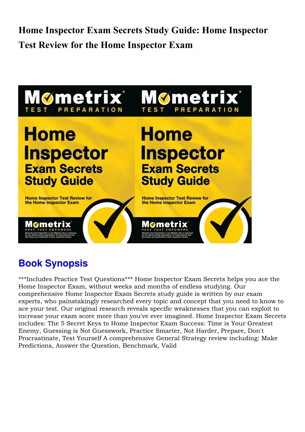 PPT - EBOOK Home Inspector Exam Secrets Study Guide Home Inspector Test ...