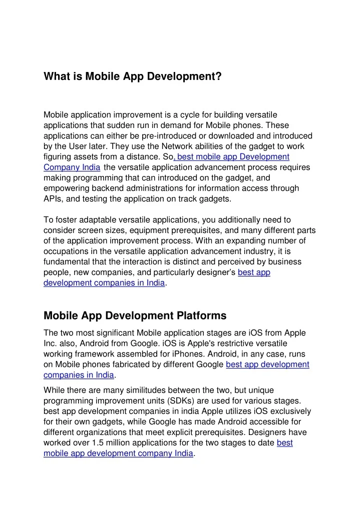 PPT What Is Mobile App Development PowerPoint Presentation Free 
