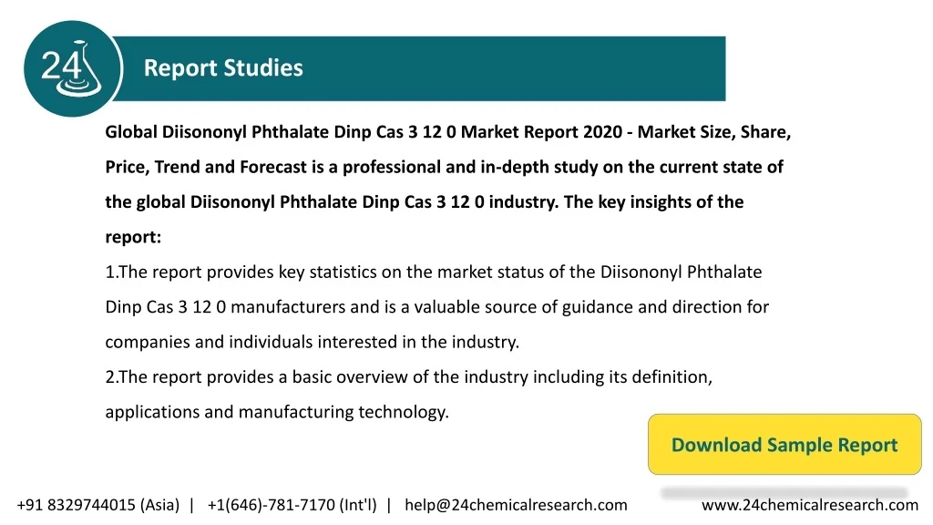 PPT - Global Diisononyl Phthalate Dinp Cas 3 12 0 Market Report 2020 ...