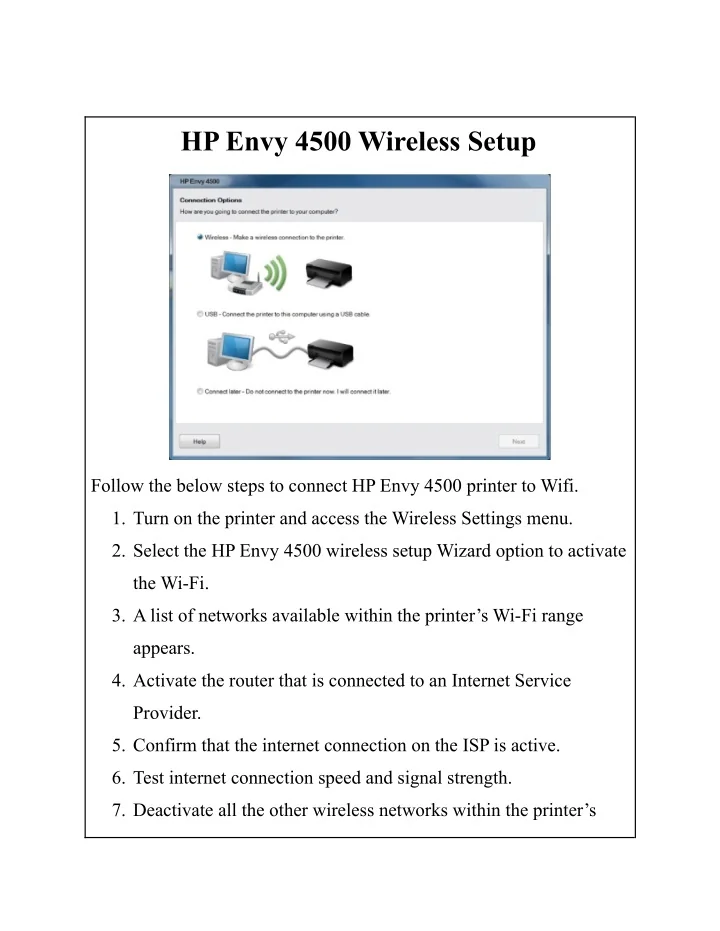 PPT - HP Envy 4500 Wireless Setup | Quick 123.hp.com Printer Support ...
