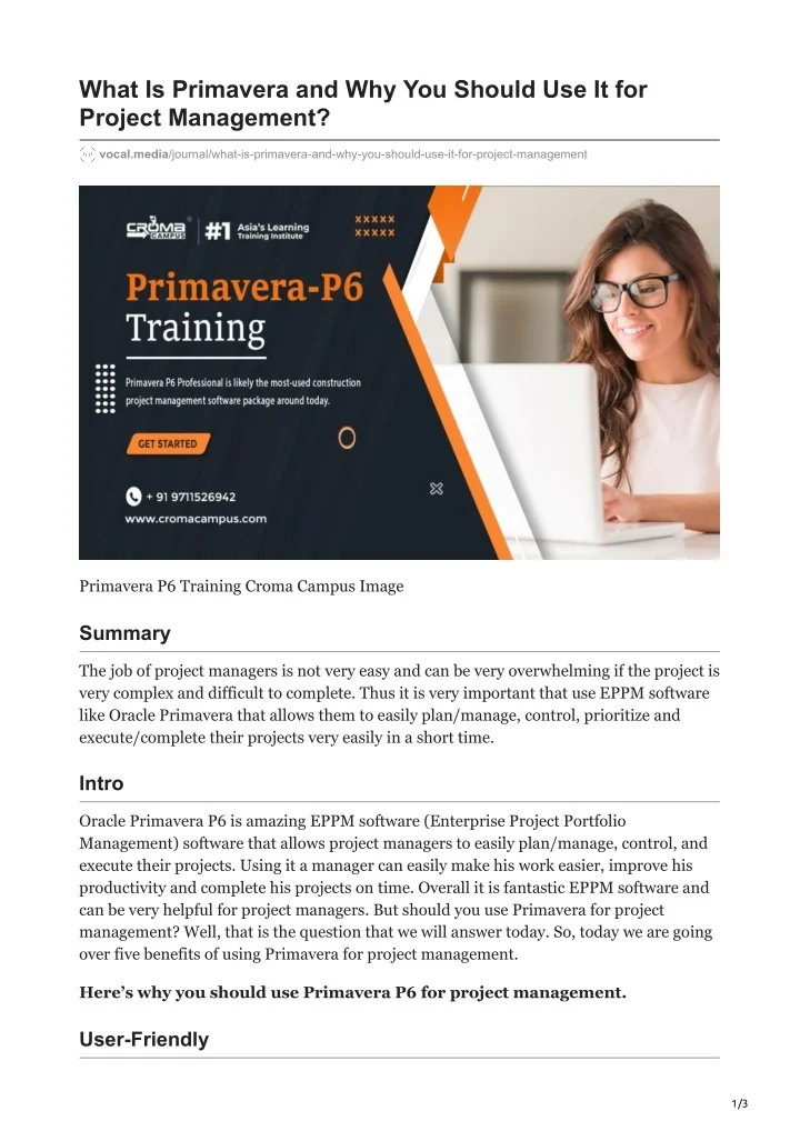 PPT - What Is Primavera and Why You Should Use It for Project ...