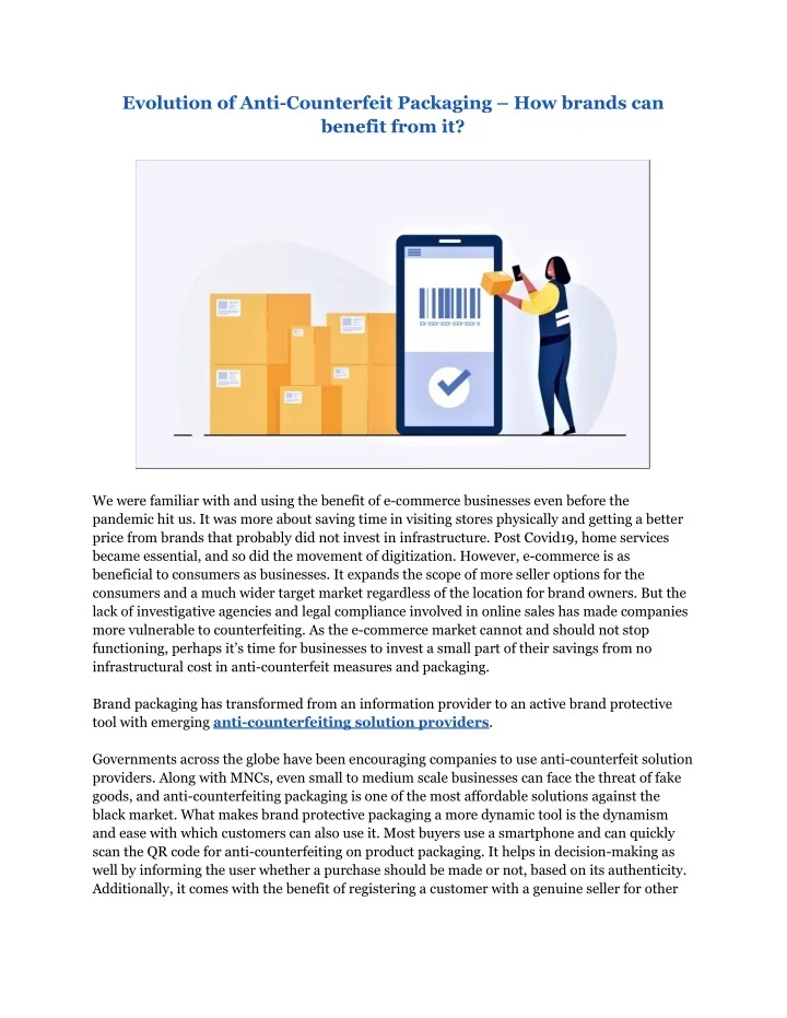 PPT - Evolution of Anti-Counterfeit Packaging – How brands can benefit ...