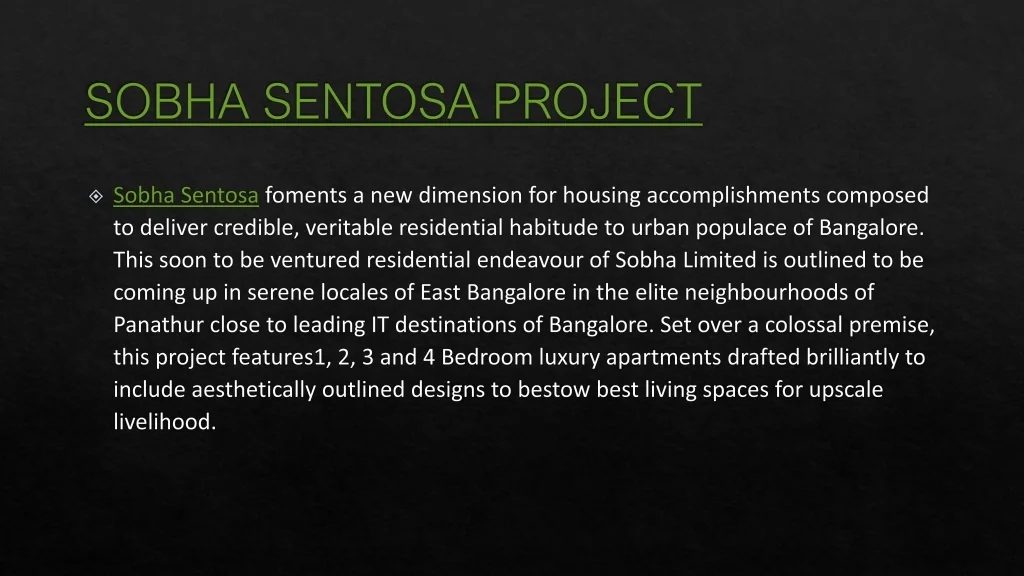 PPT - Sobha Sentosa New Apartments In Bangalore PowerPoint Presentation ...