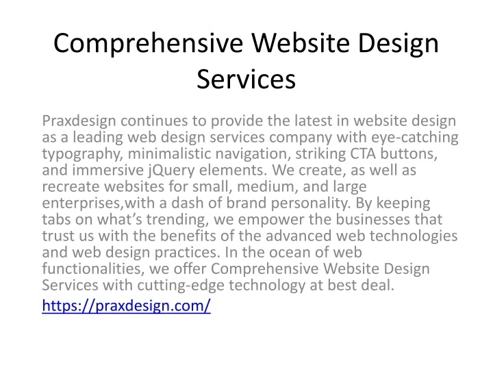 PPT - Comprehensive Website Design Services PowerPoint Presentation ...