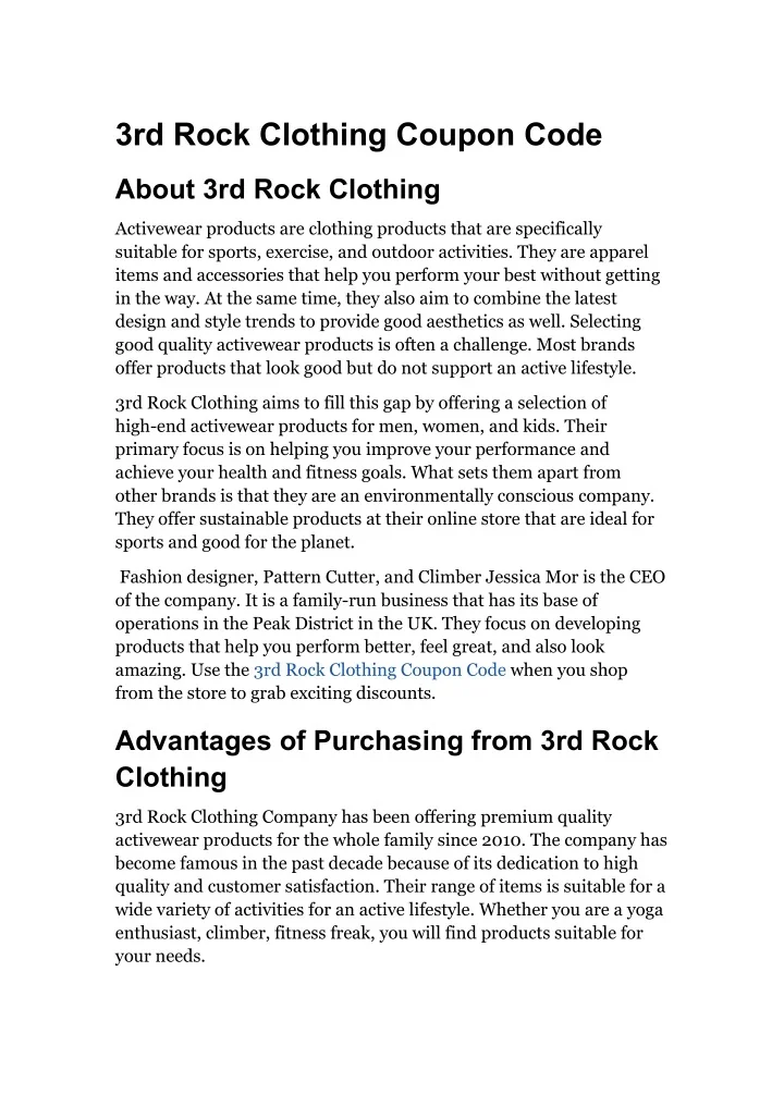 PPT - 3rd Rock Clothing Coupon Code PowerPoint Presentation, free ...