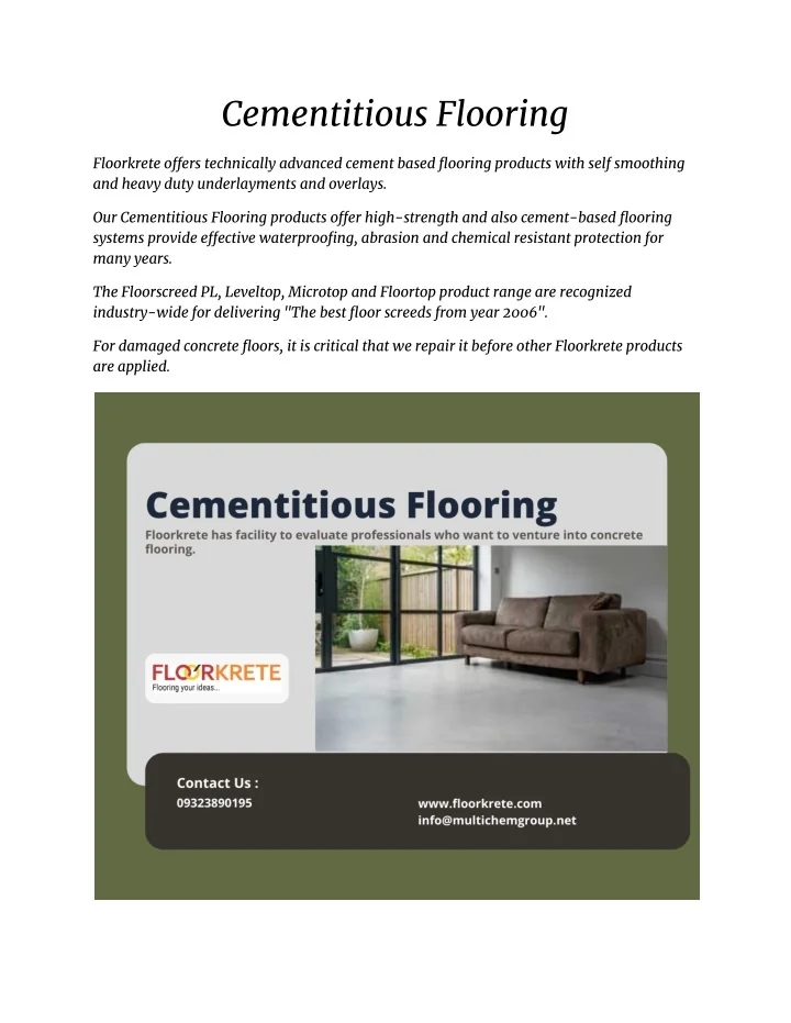 PPT - Cementitious Flooring PowerPoint Presentation, free download - ID ...