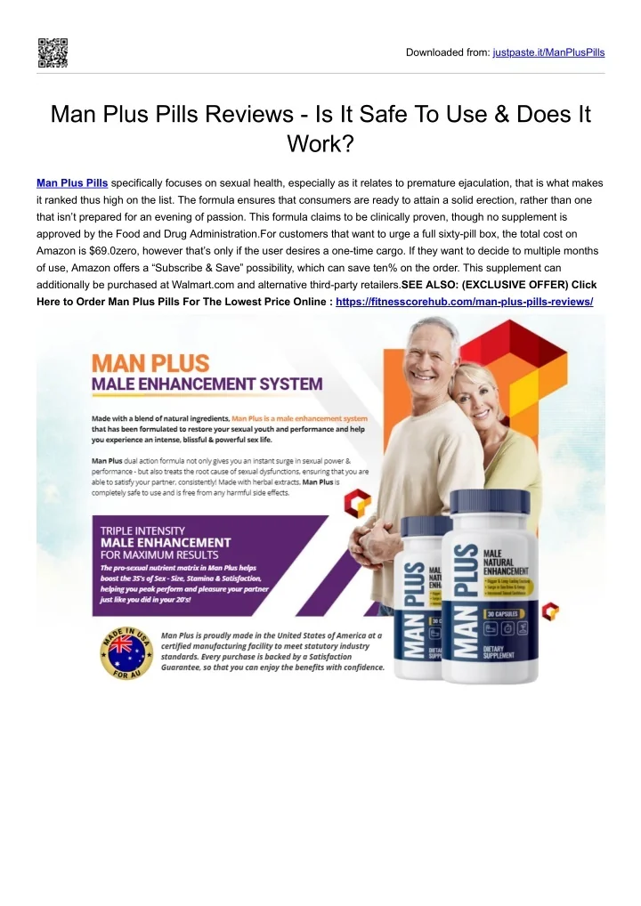 PPT - Man Plus Pills- [2021 UPDATE] Ingredients,Reviews,Benefits ...