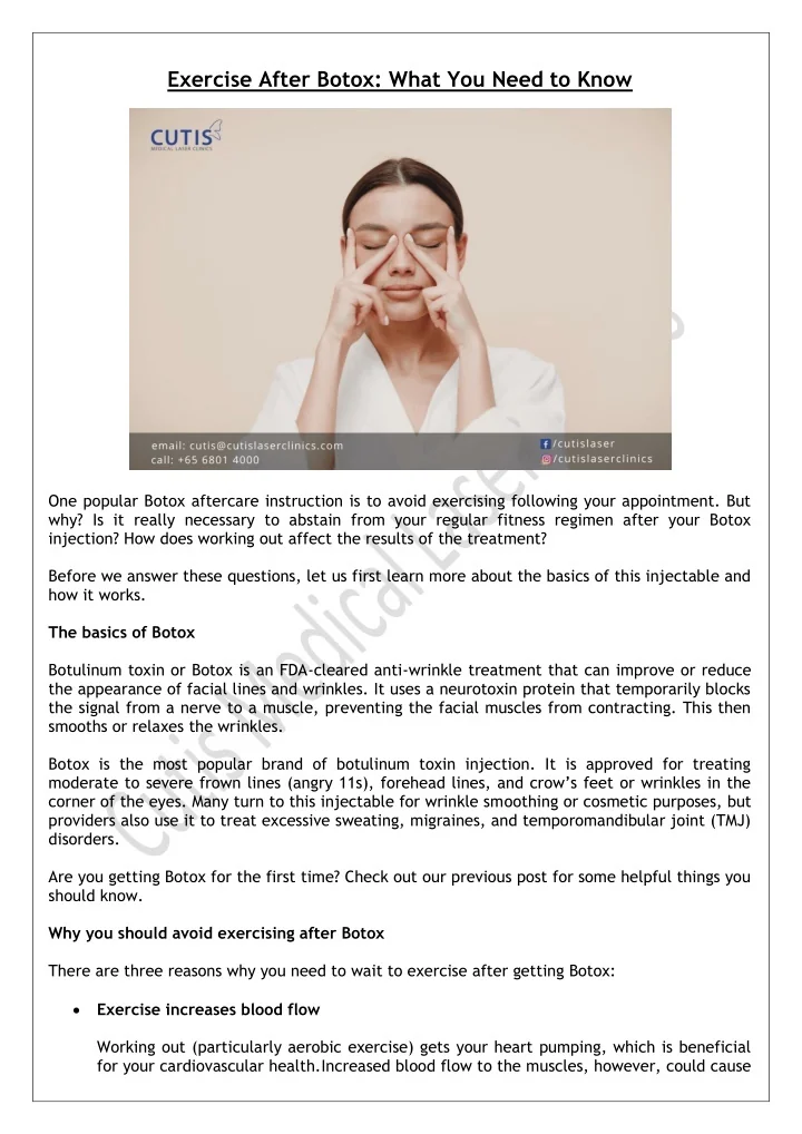 PPT - Exercise After Botox: What You Need to Know PowerPoint ...