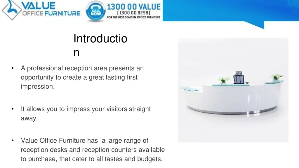 PPT - Beautifully Crafted Reception Desks In Australia- Value Office ...