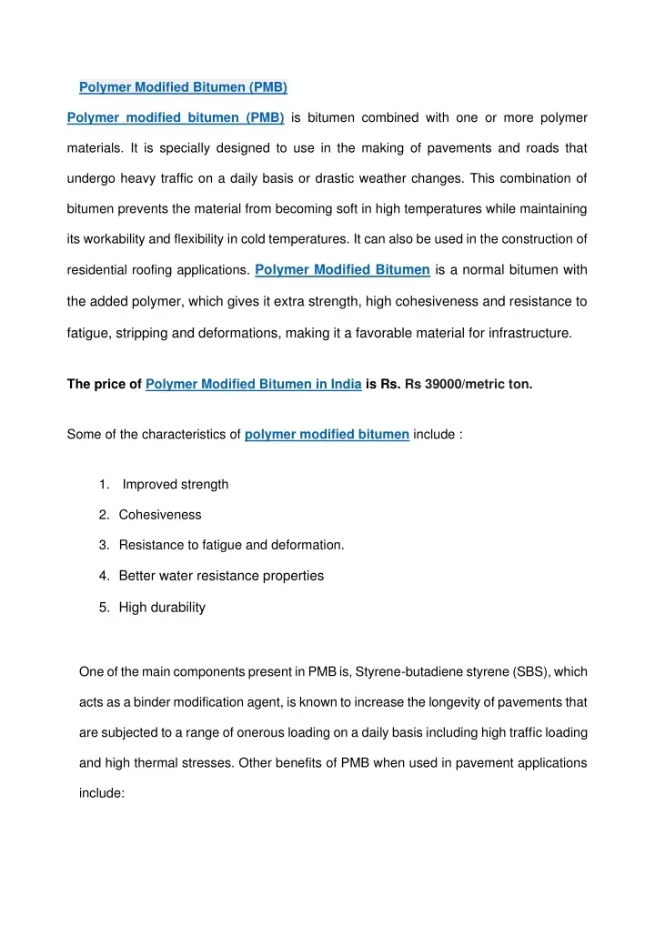 PPT - Polymer Modified Bitumen PowerPoint Presentation, free download - ID:11001707