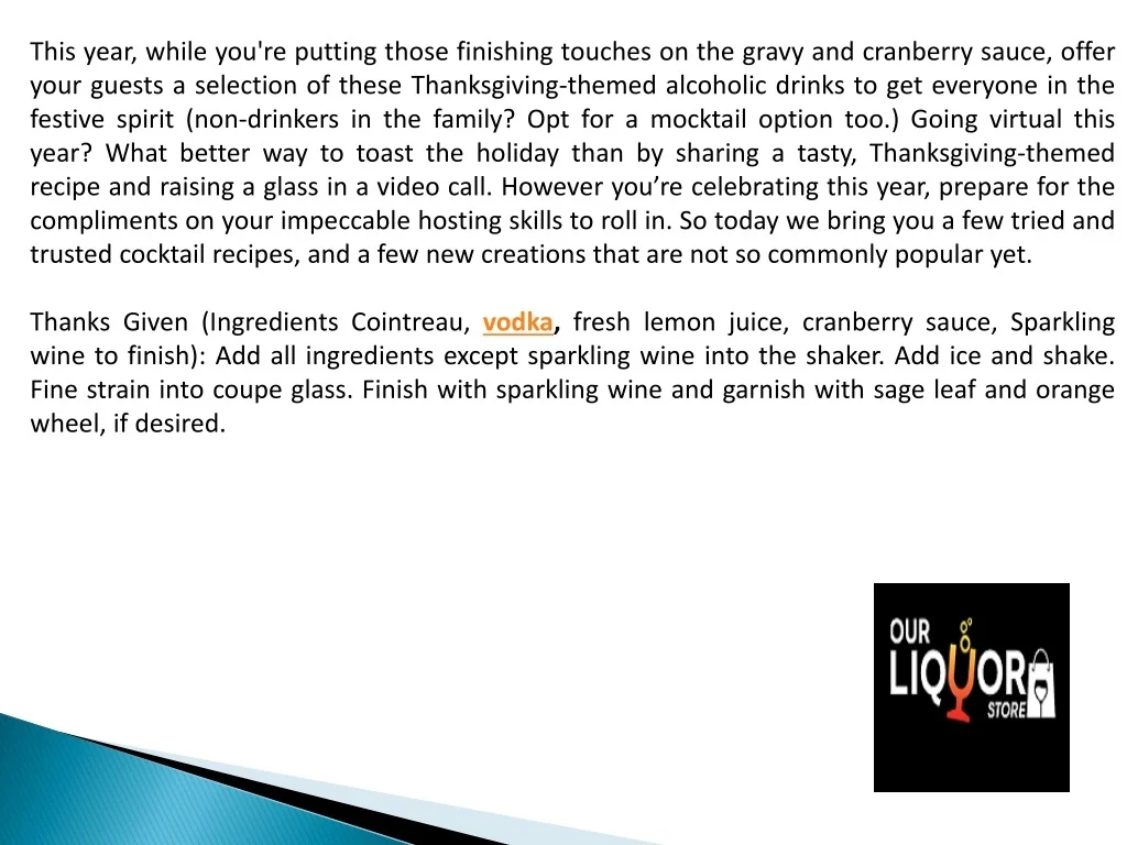 PPT - Thank-You Cocktail Recipes This Year PowerPoint Presentation ...