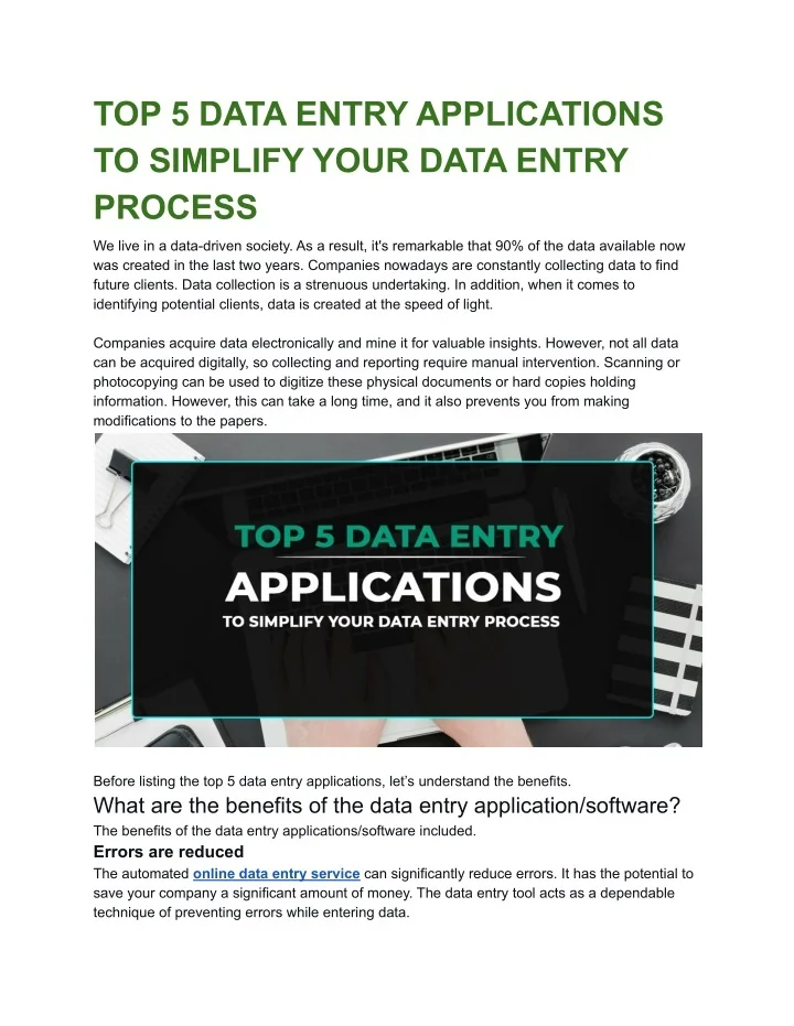PPT - TOP 5 DATA ENTRY APPLICATIONS TO SIMPLIFY YOUR DATA ENTRY PROCESS ...