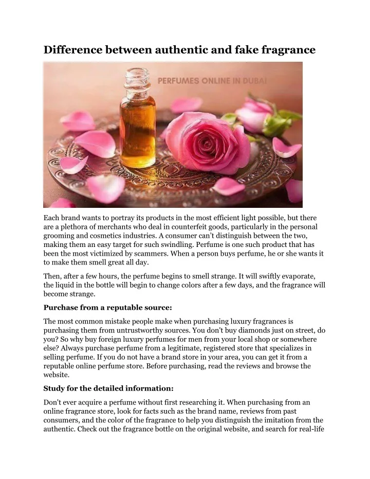 PPT - Difference between authentic and fake fragrance PowerPoint ...