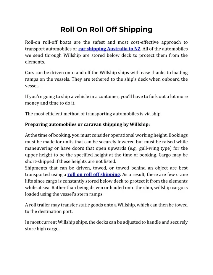 PPT - Roll On Roll Off Shipping PowerPoint Presentation, free download ...
