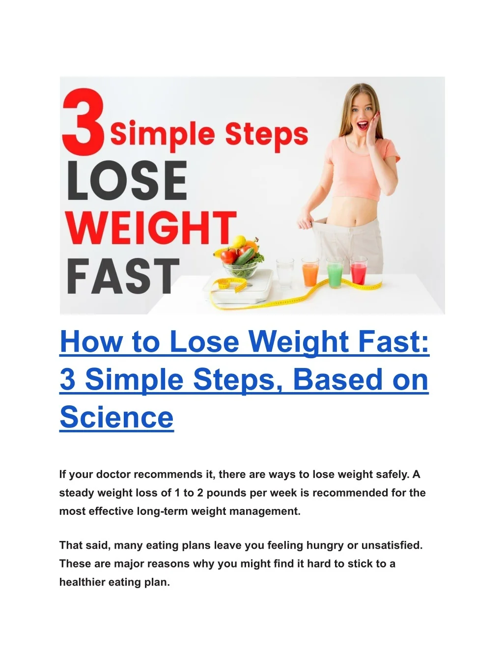 PPT - How to Lose Weight Fast: 3 Simple Steps, Based on Science ...