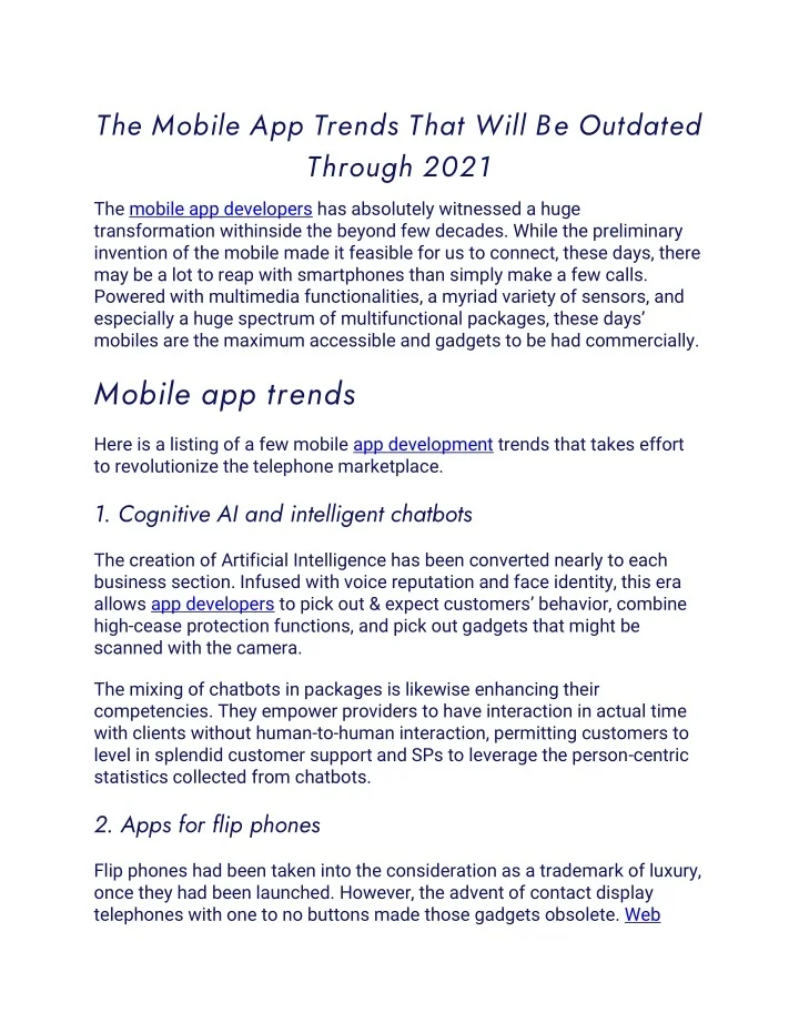 PPT - The Mobile App Trends That Will Be Outdated Through 2021 ...