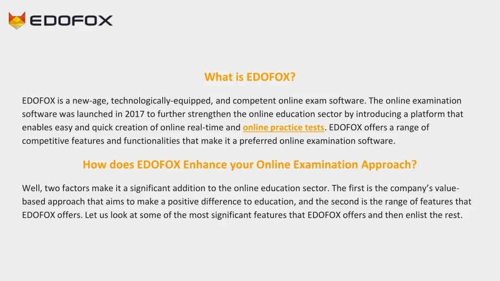 PPT - Enhance your Online Examination Approach with EDOFOX PowerPoint Presentation - ID:11006823