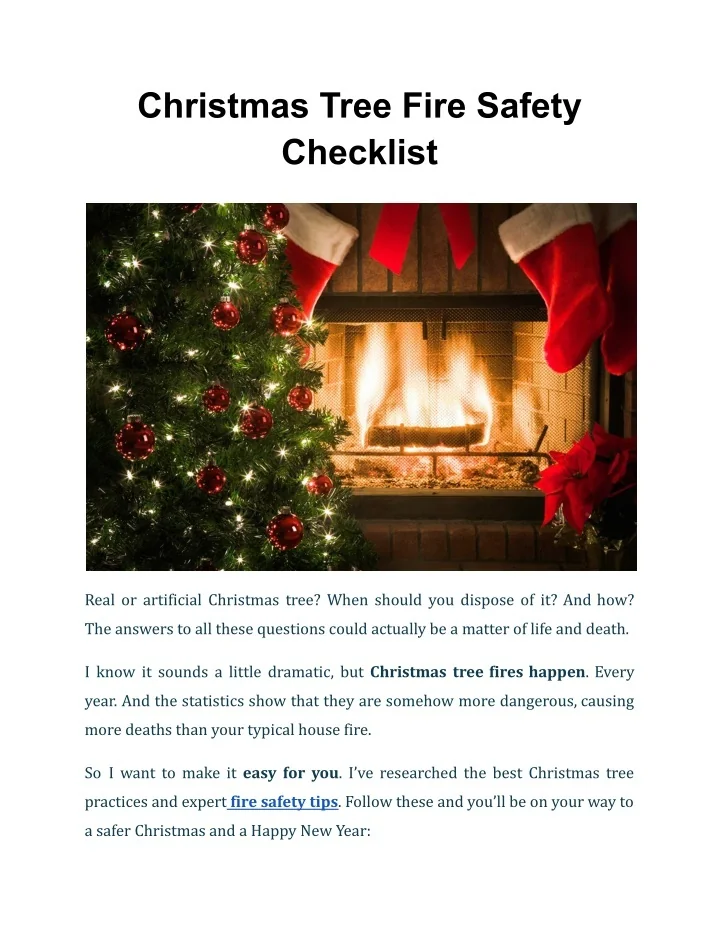 PPT - Christmas Tree Fire Safety Checklist PowerPoint Presentation ...