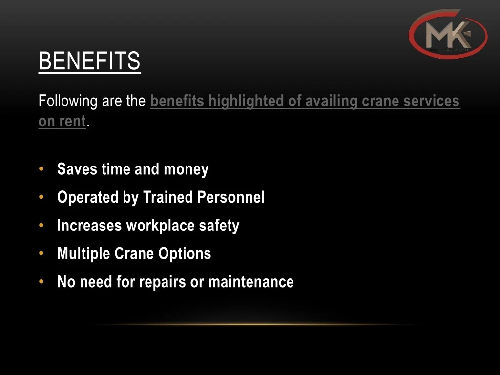 PPT - Benefits of Availing Rental Crane Services PowerPoint ...
