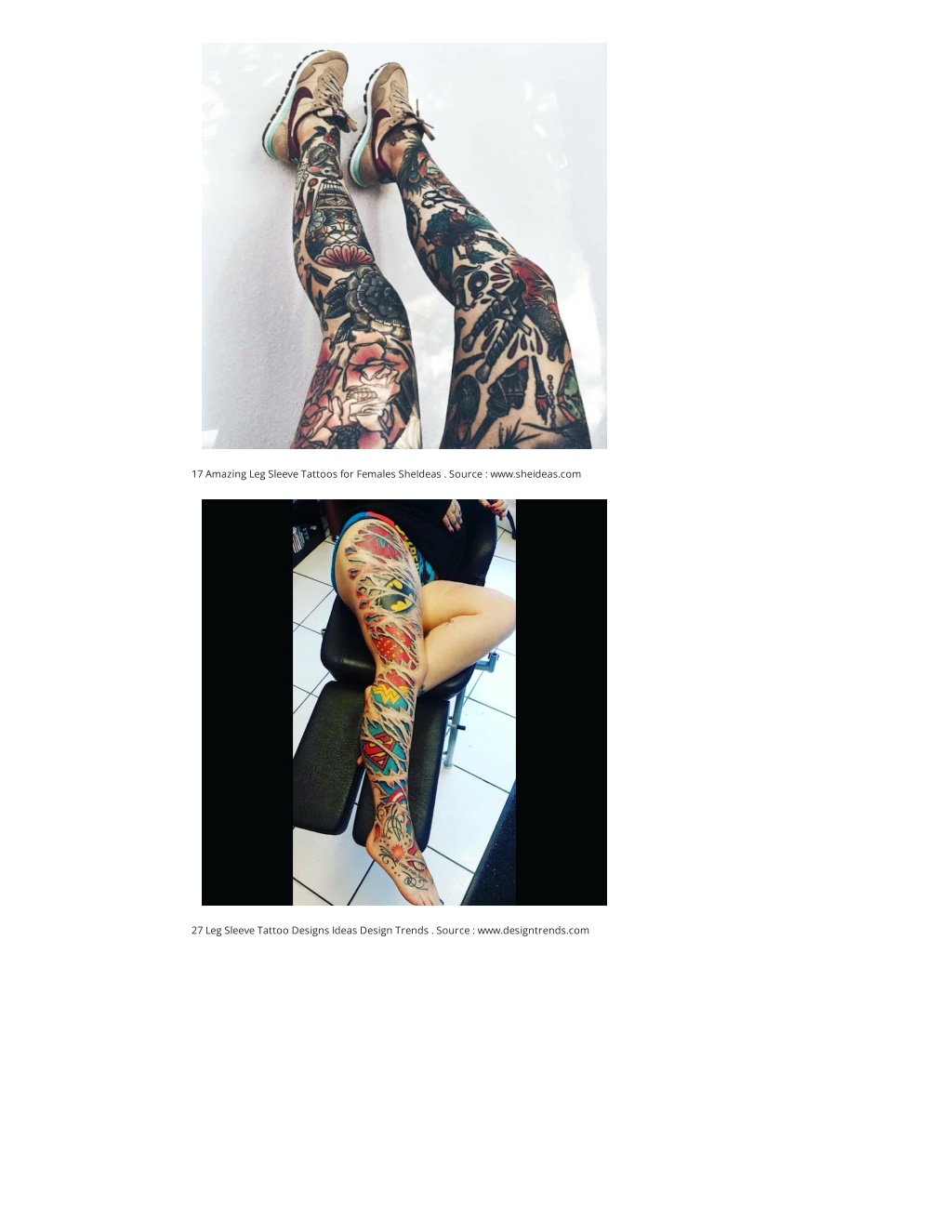 Ppt 36 Inspiring Leg Sleeve Tattoo Designs Powerpoint Presentation Free Download Id11009606