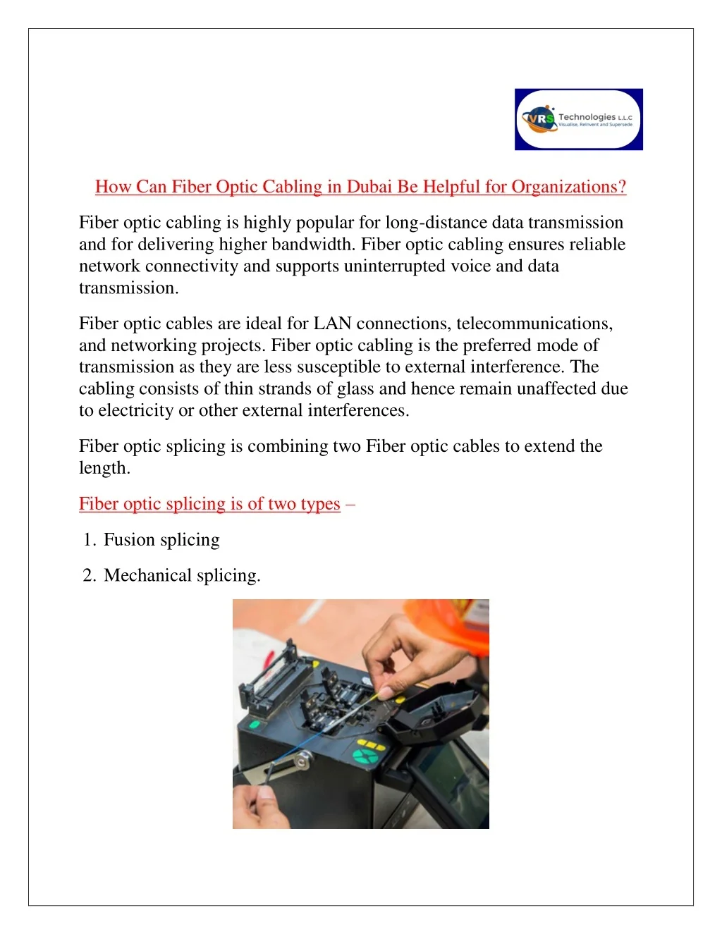 PPT - How Can Fiber Optic Cabling in Dubai Be Helpful for Organizations ...