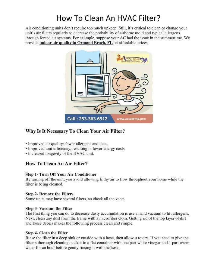 PPT - How To Clean An HVAC Filter PowerPoint Presentation, free ...