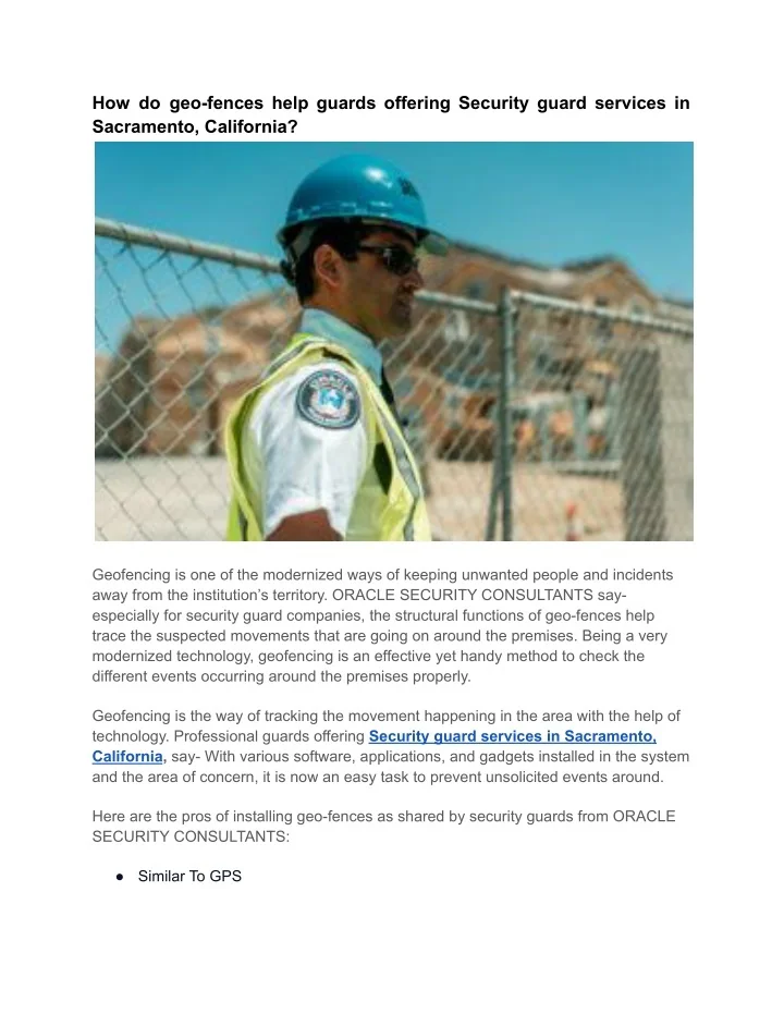 PPT - How do geo-fences help guards offering Security guard services in ...