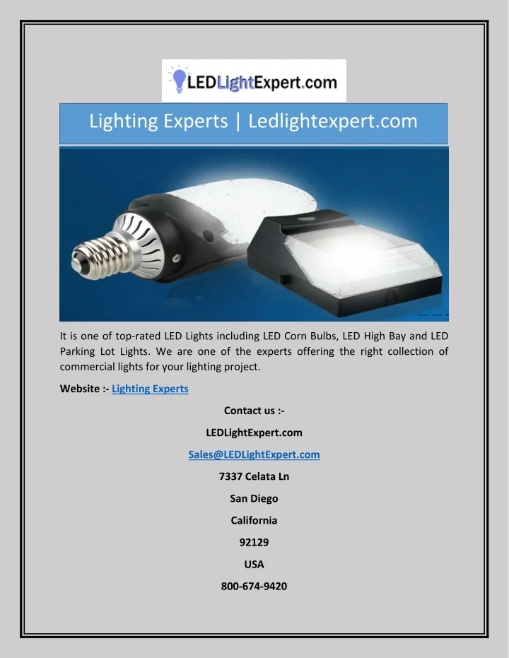 PPT - Lighting Experts | Ledlightexpert.com PowerPoint Presentation ...