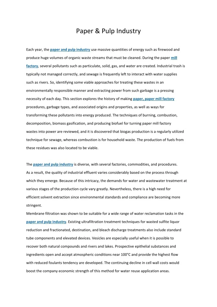PPT - Paper & pulp industry PowerPoint Presentation, free download - ID ...