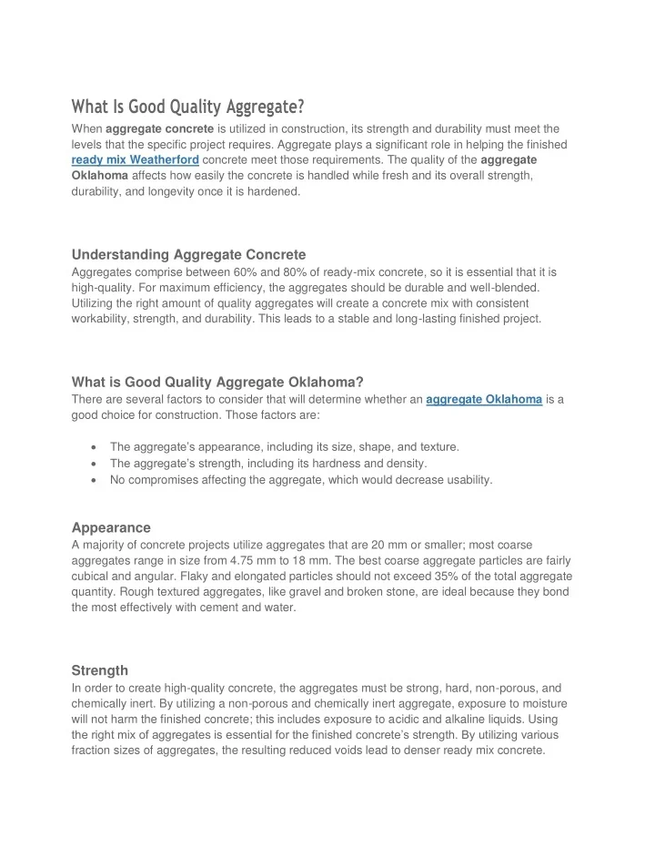 PPT - What Is Good Quality Aggregate PowerPoint Presentation, free ...