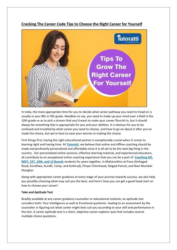 PPT - Cracking The Career Code Tips To Choose The Right Career For ...