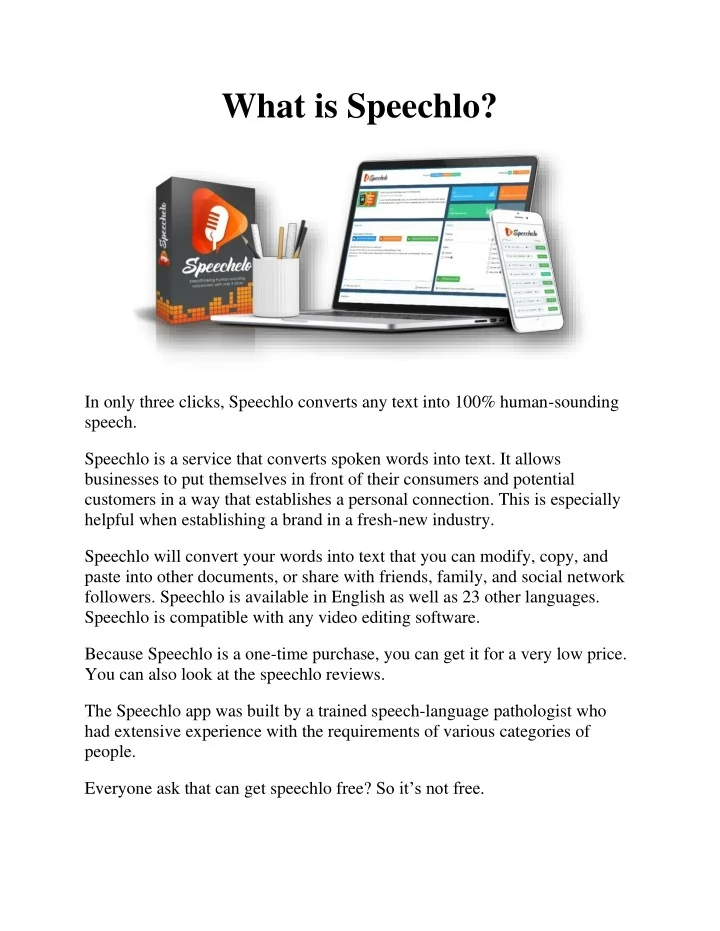 PPT - What is Speechlo PowerPoint Presentation, free download - ID:11016552