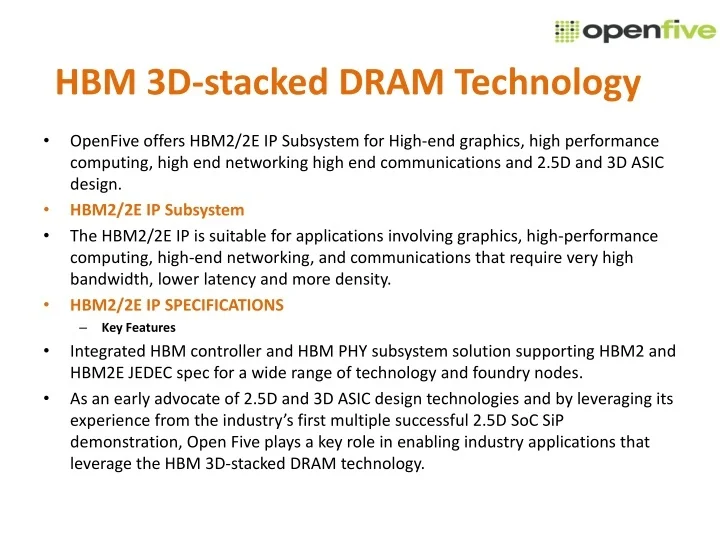 PPT - HBM 3D-stacked DRAM Technology PowerPoint Presentation, free ...