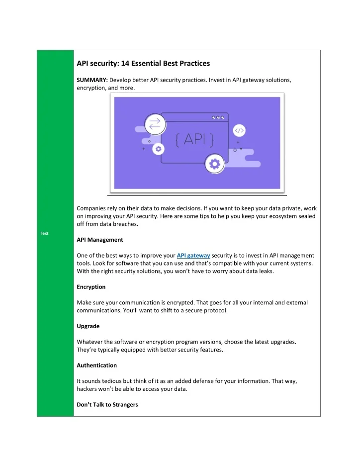 PPT - API security 14 Essential Best Practices PowerPoint Presentation ...