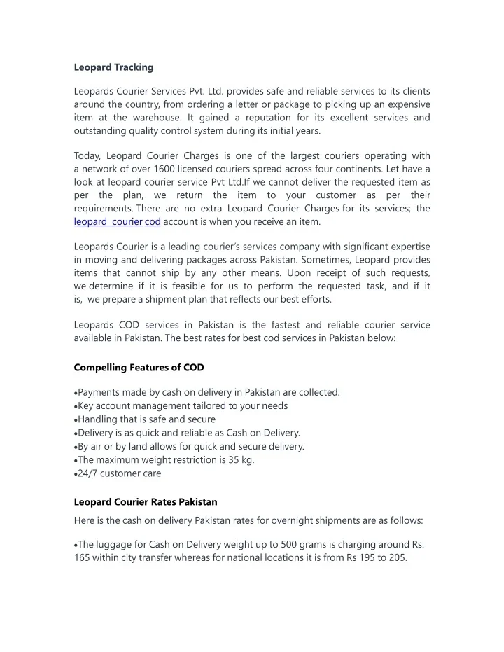 PPT - leopard courier cod PowerPoint Presentation, free download - ID ...