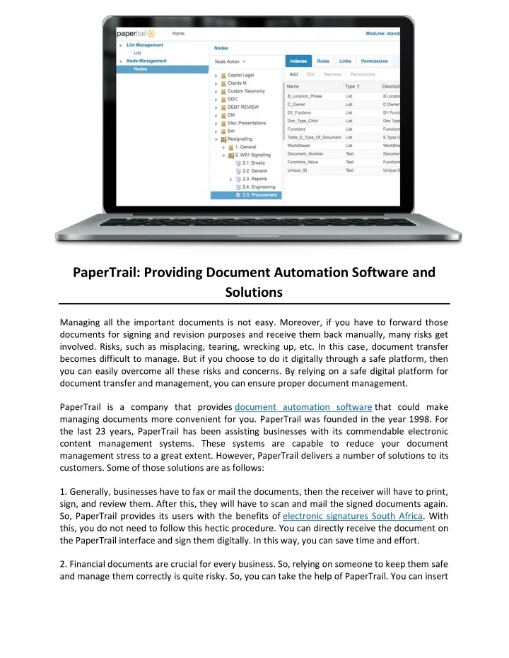 PPT - PaperTrail- Providing Document Automation Software and Solutions ...