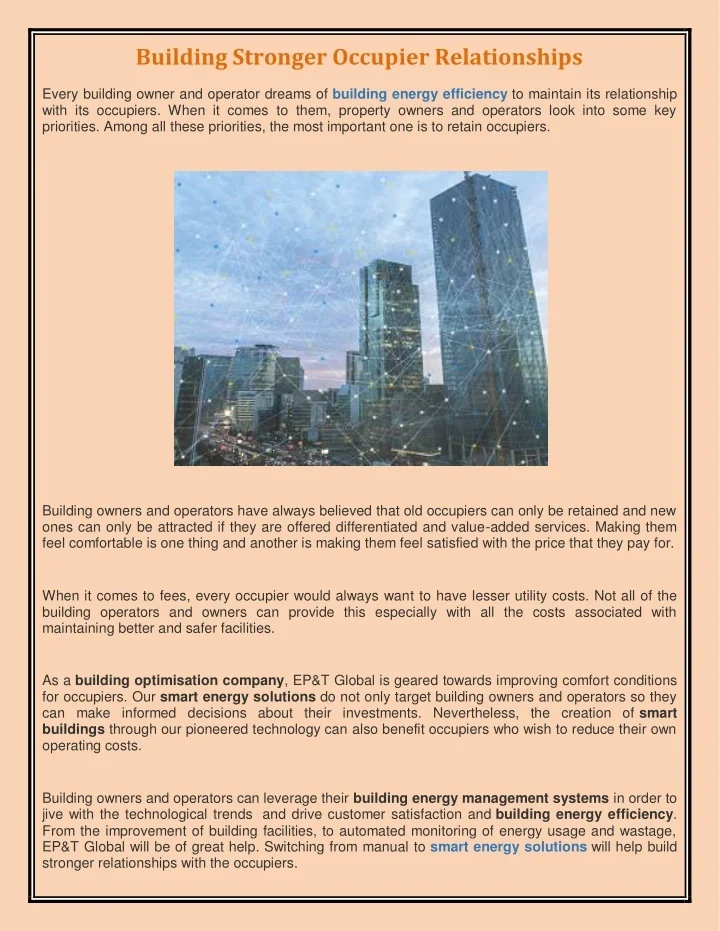 PPT - Building Stronger Occupier Relationships PowerPoint Presentation ...